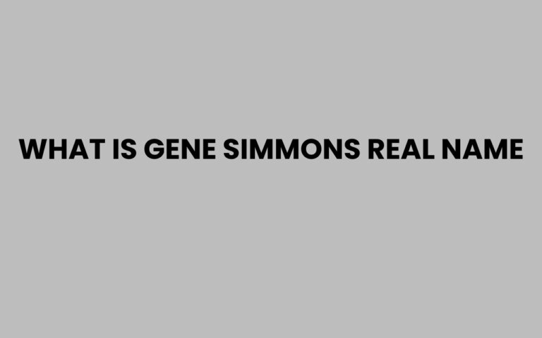 What Is Gene Simmons Real Name? Discover His True Identity