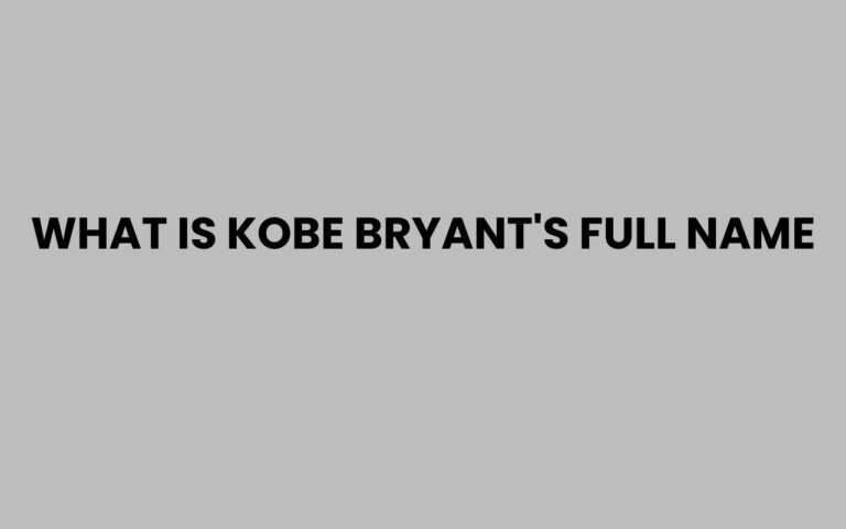 What is Kobe Bryant's Full Name and Its Meaning