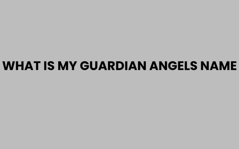 What Is My Guardian Angel's Name? Find Out Here
