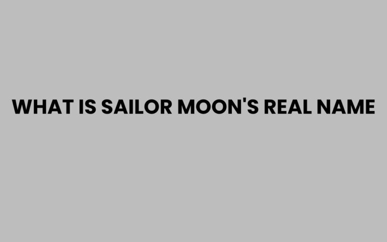 What Is Sailor Moon's Real Name? Unveiling Her Identity