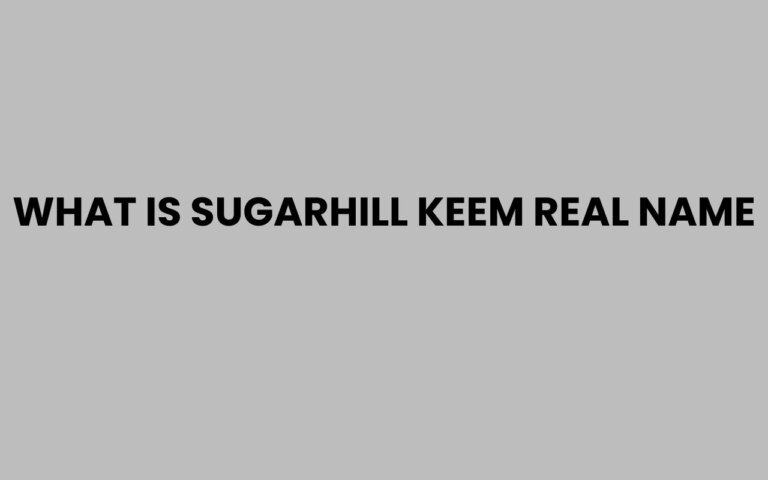 What Is Sugarhill Keem Real Name? Full Name Revealed