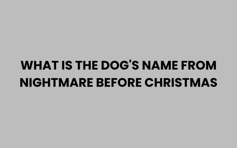 What Is the Dog's Name from Nightmare Before Christmas?