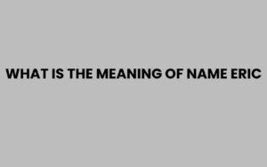 What is the Meaning of Name Eric? Origins and Significance