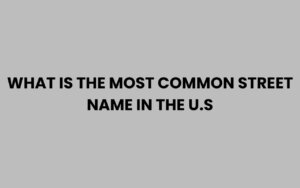 What Is the Most Common Street Name in the U.S. Revealed