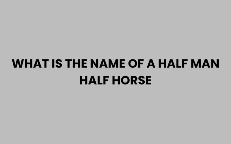 What is the Name of a Half Man Half Horse Creature?