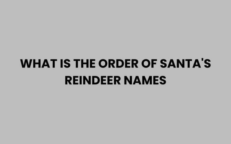 What is the Order of Santa's Reindeer Names Explained