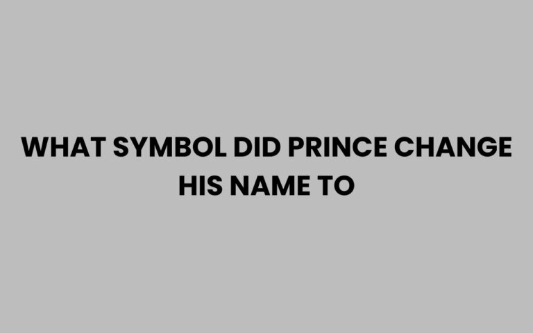 What Symbol Did Prince Change His Name To? Explained