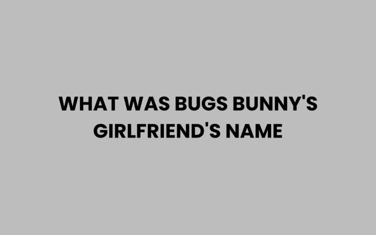 What Was Bugs Bunny's Girlfriend's Name Explained