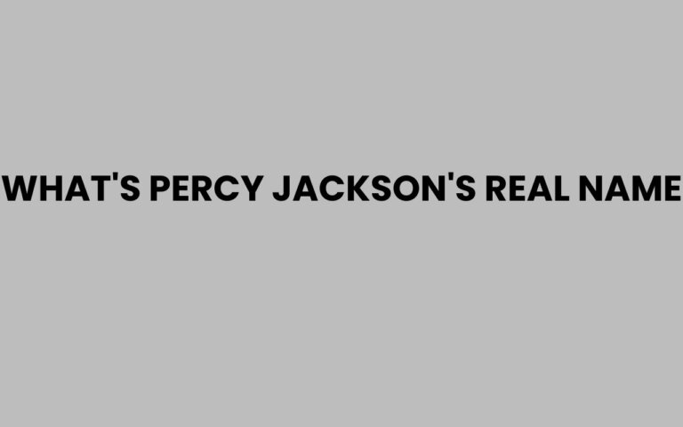 What's Percy Jackson's Real Name? Uncover the Truth