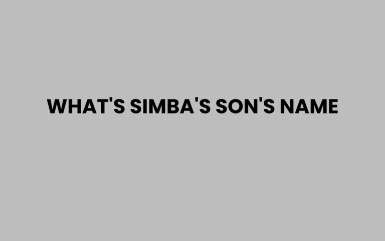 What's Simba's Son's Name? Discover the Lion King Legacy