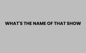 What's the Name of That Show? Find It Fast Here