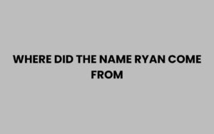 Where Did the Name Ryan Come From? Origins and Meaning
