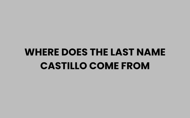 Where Does the Last Name Castillo Come From? Origins Explained