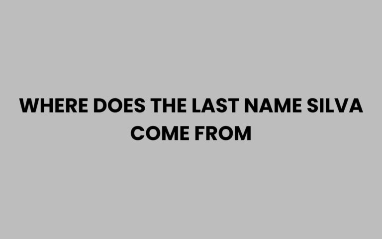 Where Does the Last Name Silva Come From? Origins Explained
