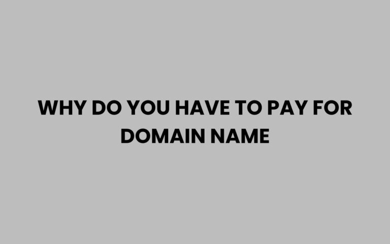 Why Do You Have to Pay for Domain Name Registration?